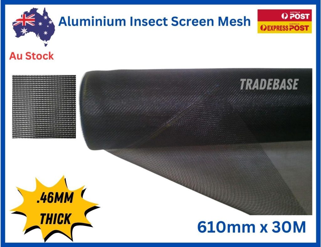 30m Roll x 760mm Aluminium Door Window Mesh Flyscreen