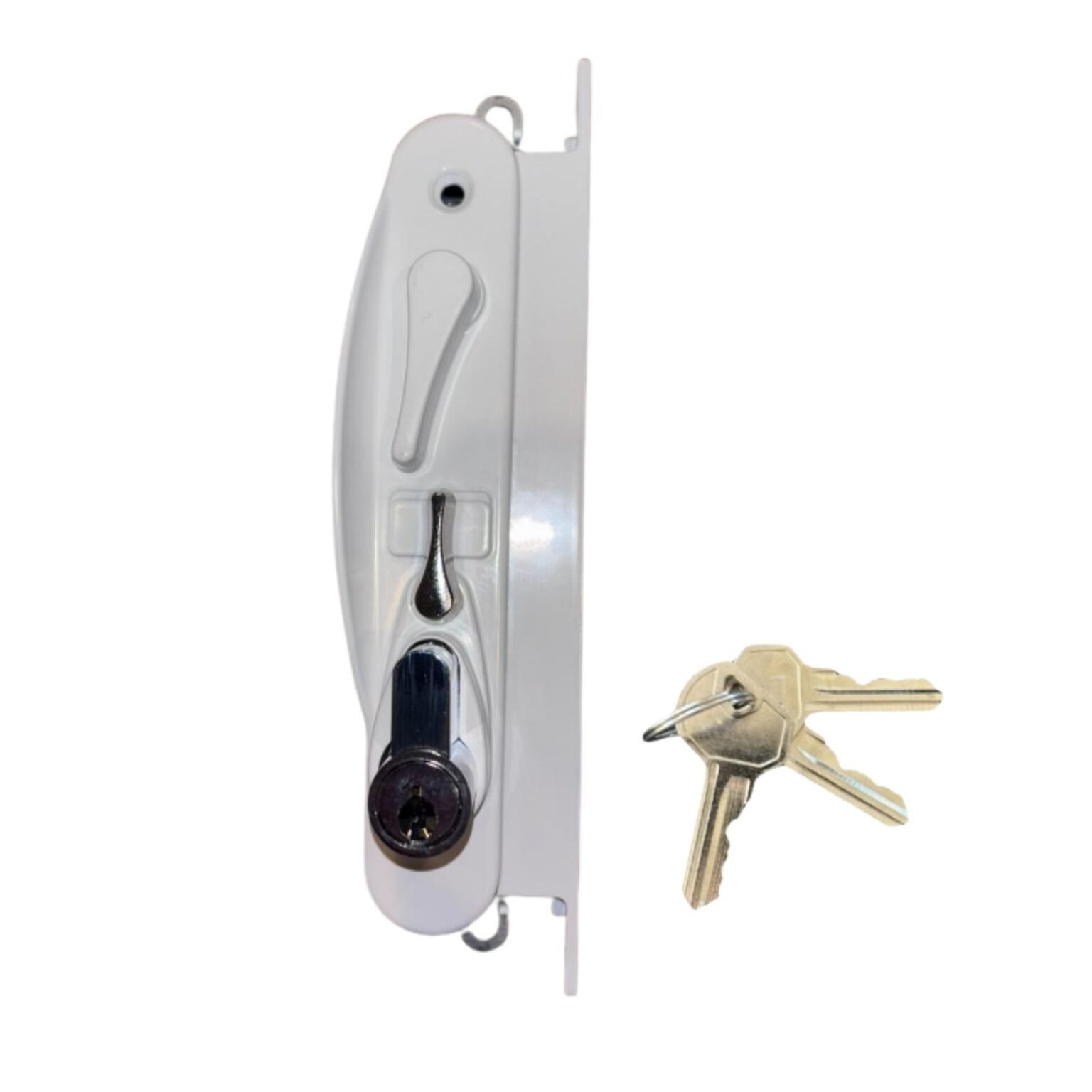 Sliding Security Door Lock | White | With Cylinder + 3 Keys - TradeBase ...