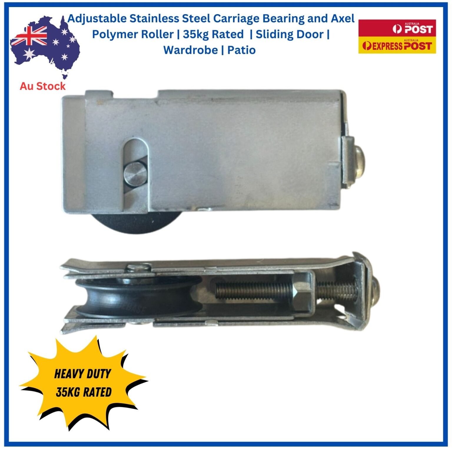 Adjustable Stainless Steel Carriage Bearing and Axel Polymer Roller ...